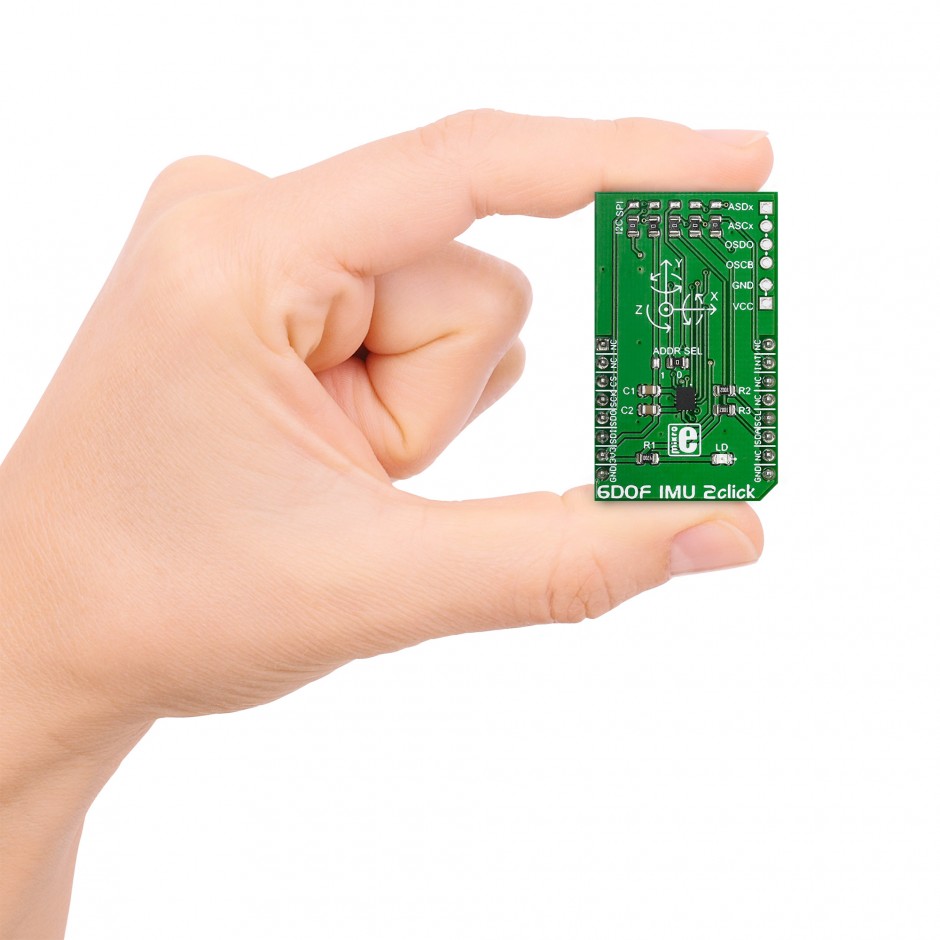 6DOF IMU 2 click – BMI160 IMU with triaxial accelerometer and gyroscope
