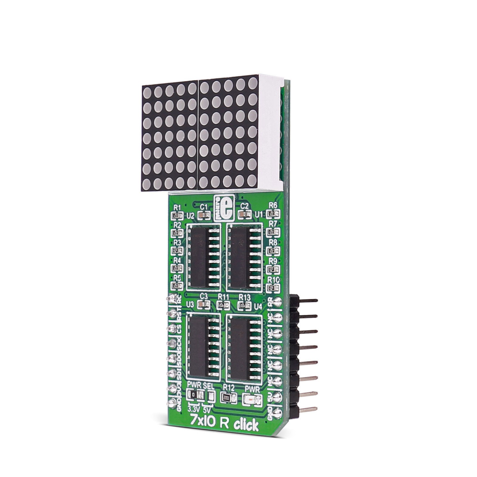 7x10 R click – board with two 5x7 dot matrix LED displays