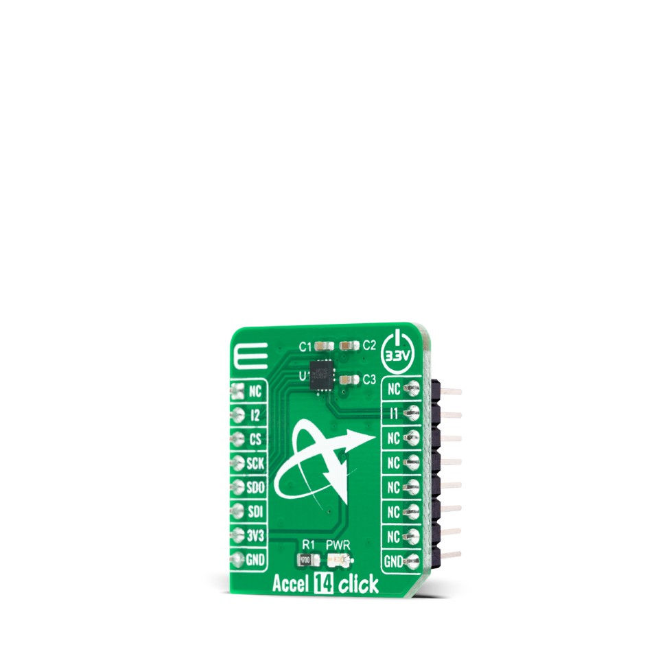 Accel 14 Click with IIS3DWB High-Bandwidth Accelerometer