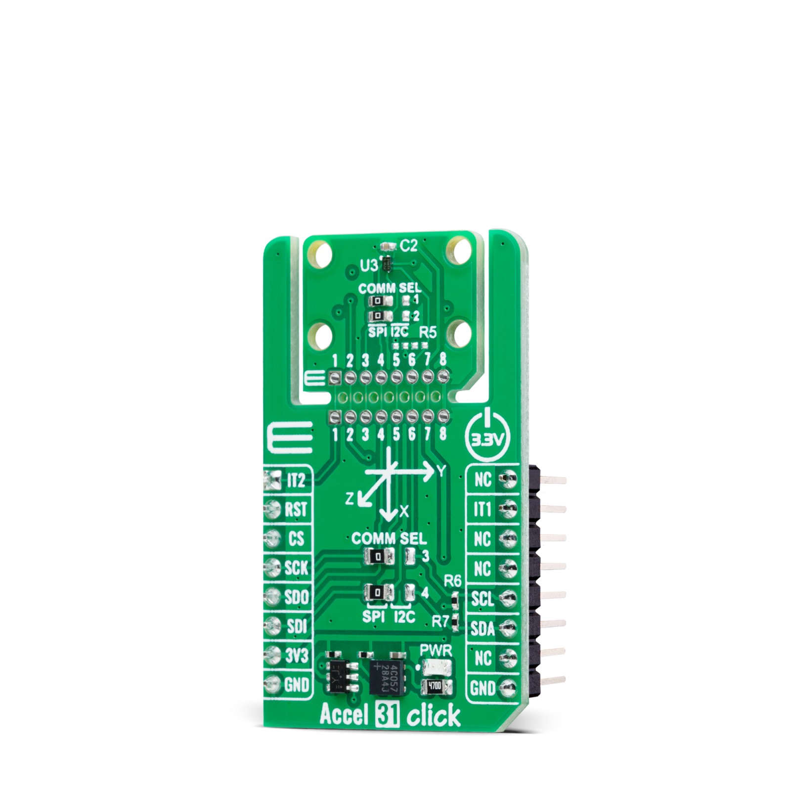 Accel 31 Click Featuring BMA580 for AI-Based Voice and Motion Detection