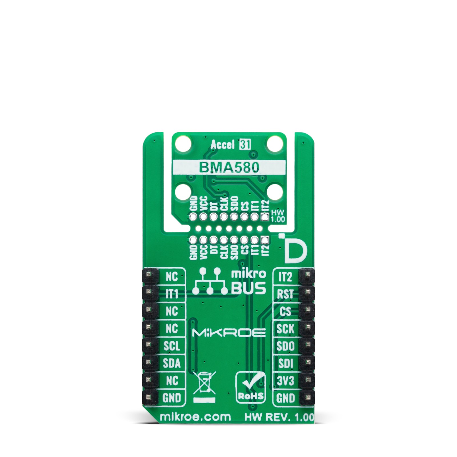 Accel 31 Click Featuring BMA580 for AI-Based Voice and Motion Detection