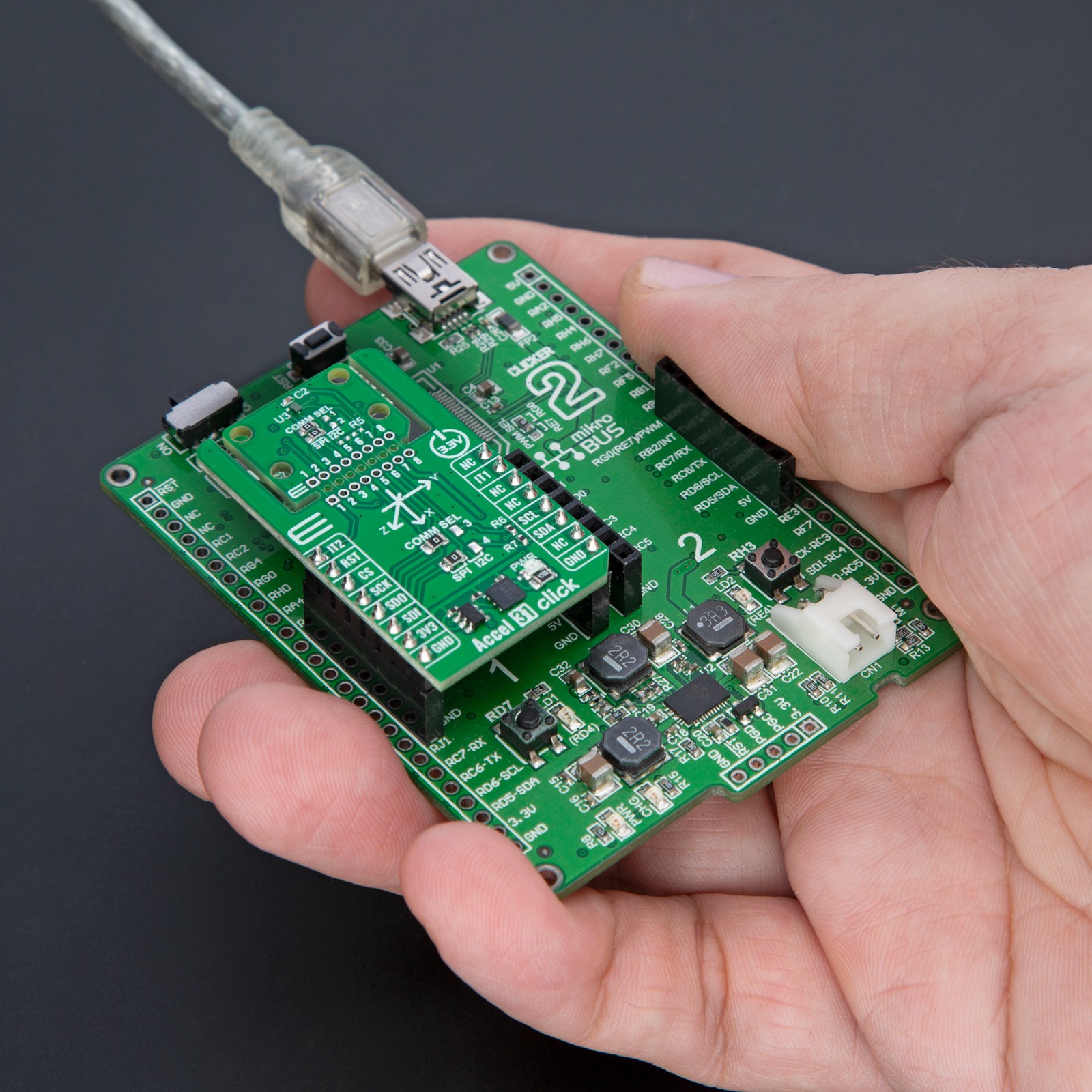 Accel 31 Click Featuring BMA580 for AI-Based Voice and Motion Detection