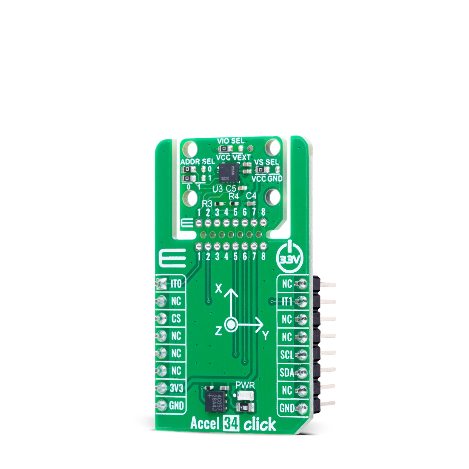 Accel 34 Click - 3-axis MEMS accelerometer | MIKROE-6566