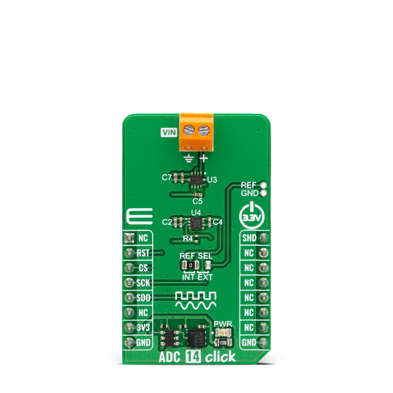 ADC 14 Click with MAX11108A Analog-to-Digital Converter