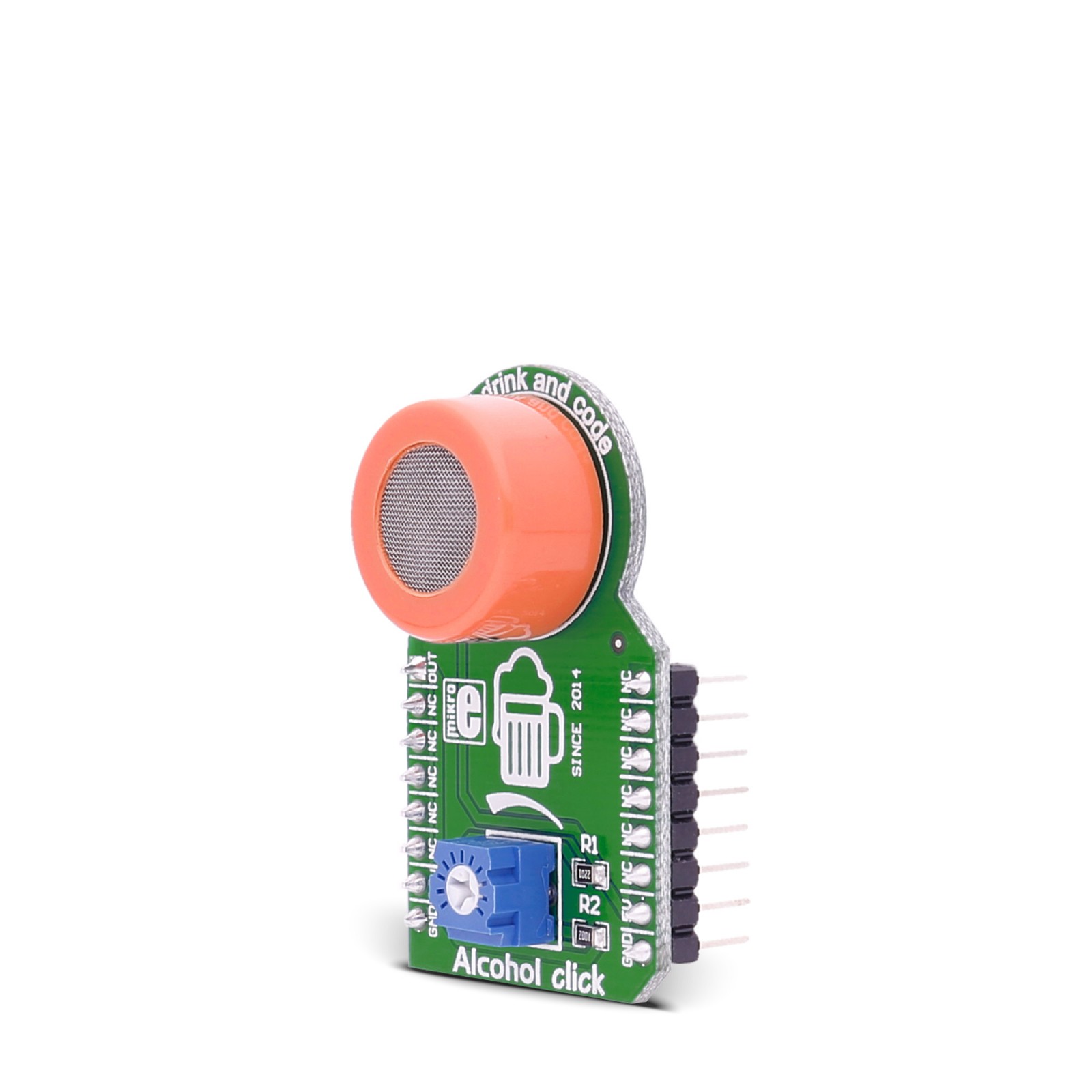 Alcohol Click | mikroBUS Board with MQ-3 Semiconductor Alcohol Sensor