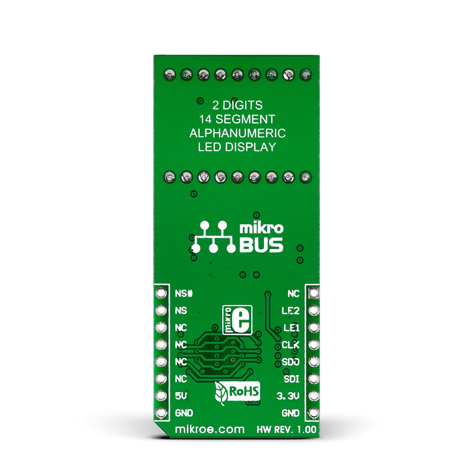 AlphaNum click — board with dual character 14-segment alphanumeric LED ...