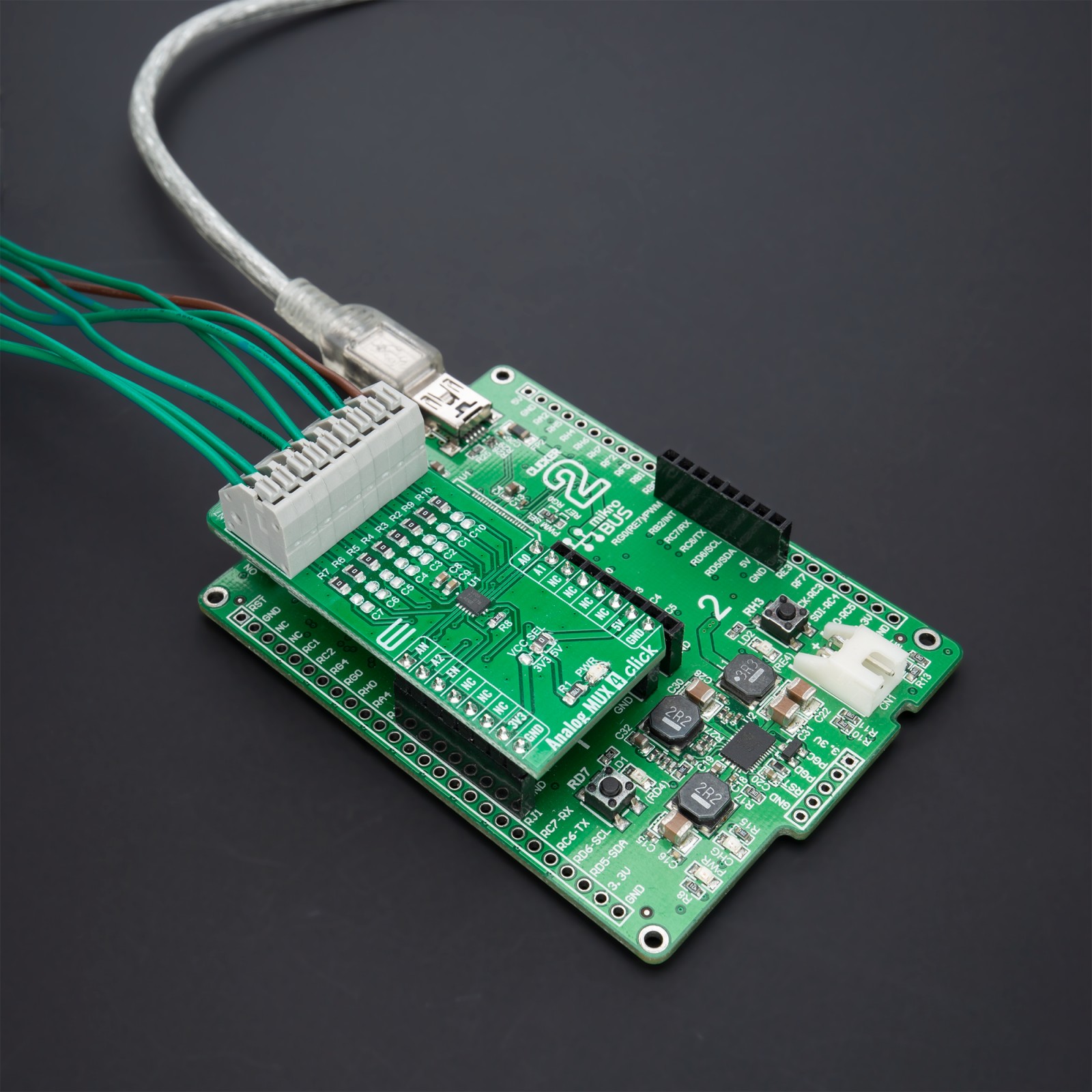 Analog MUX 4 Click | TMUX1308 | 8 to 1 Analog Multiplexer