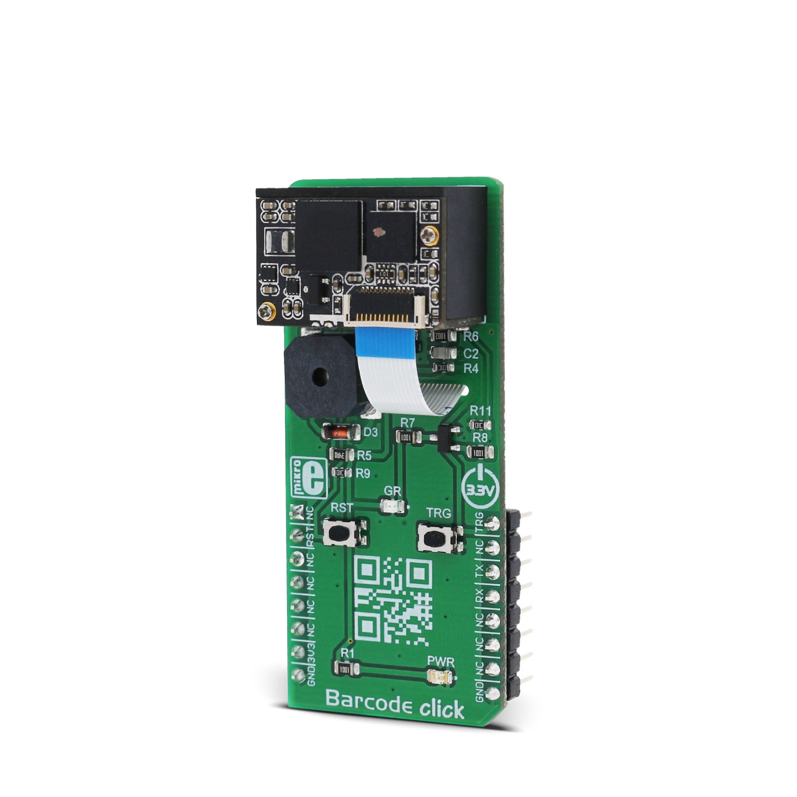 Barcode Click – LV3296 2D Scanner Engine | mikroBUS™