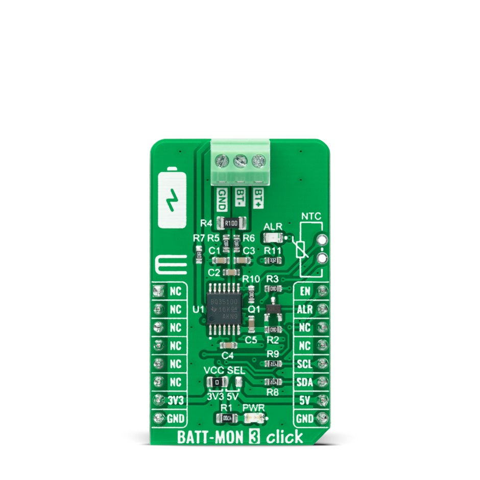 BATT-MON 3 Click | BQ35100 Battery Monitor for Cells & Packs