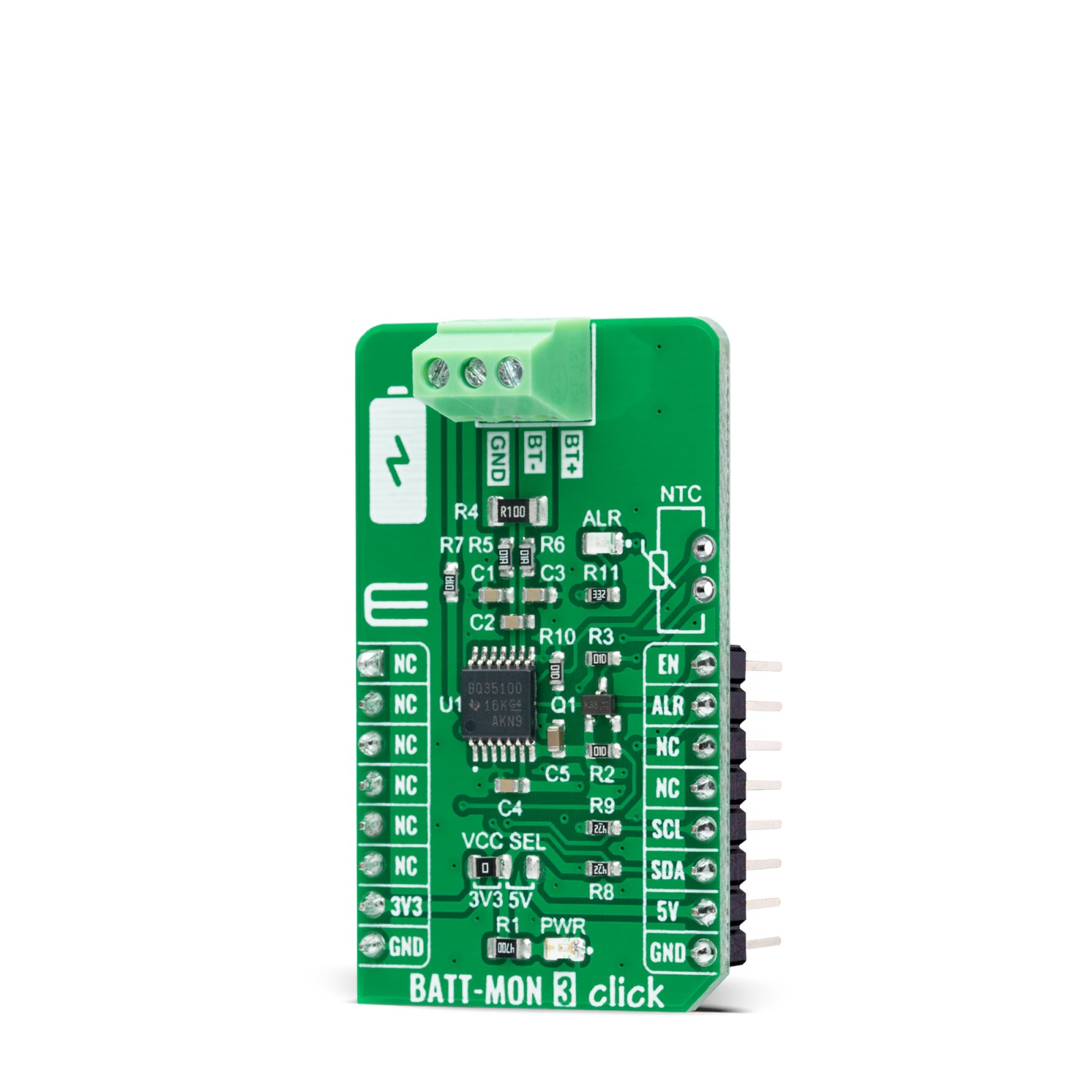 BATT-MON 3 Click | BQ35100 Battery Monitor for Cells & Packs