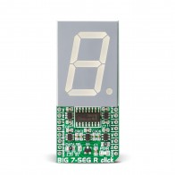 BIG 7-SEG R click — board with SC10-21SRWA display and 74HC595 IC from NXP