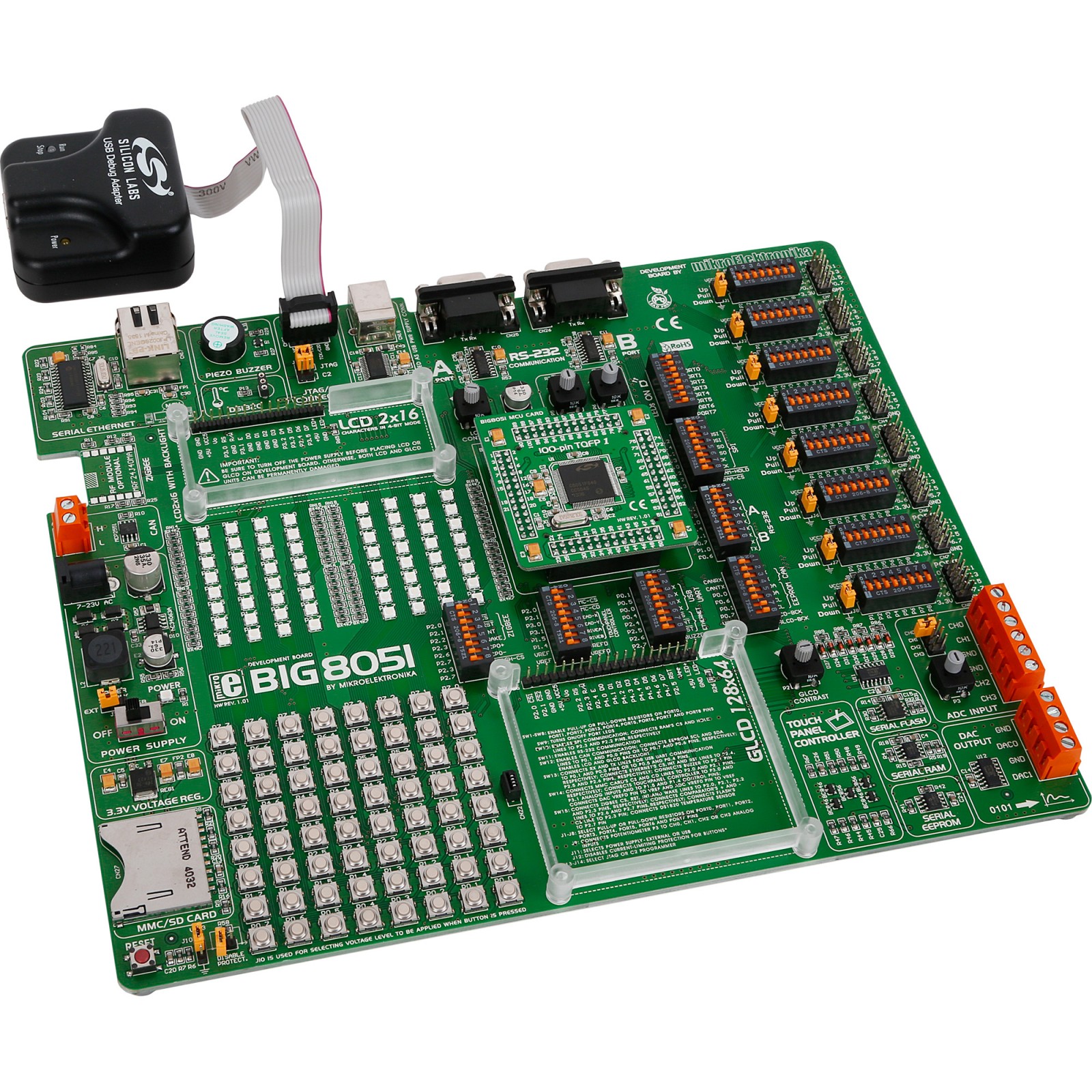 BIG8051 Development System - Silabs C8051 Board