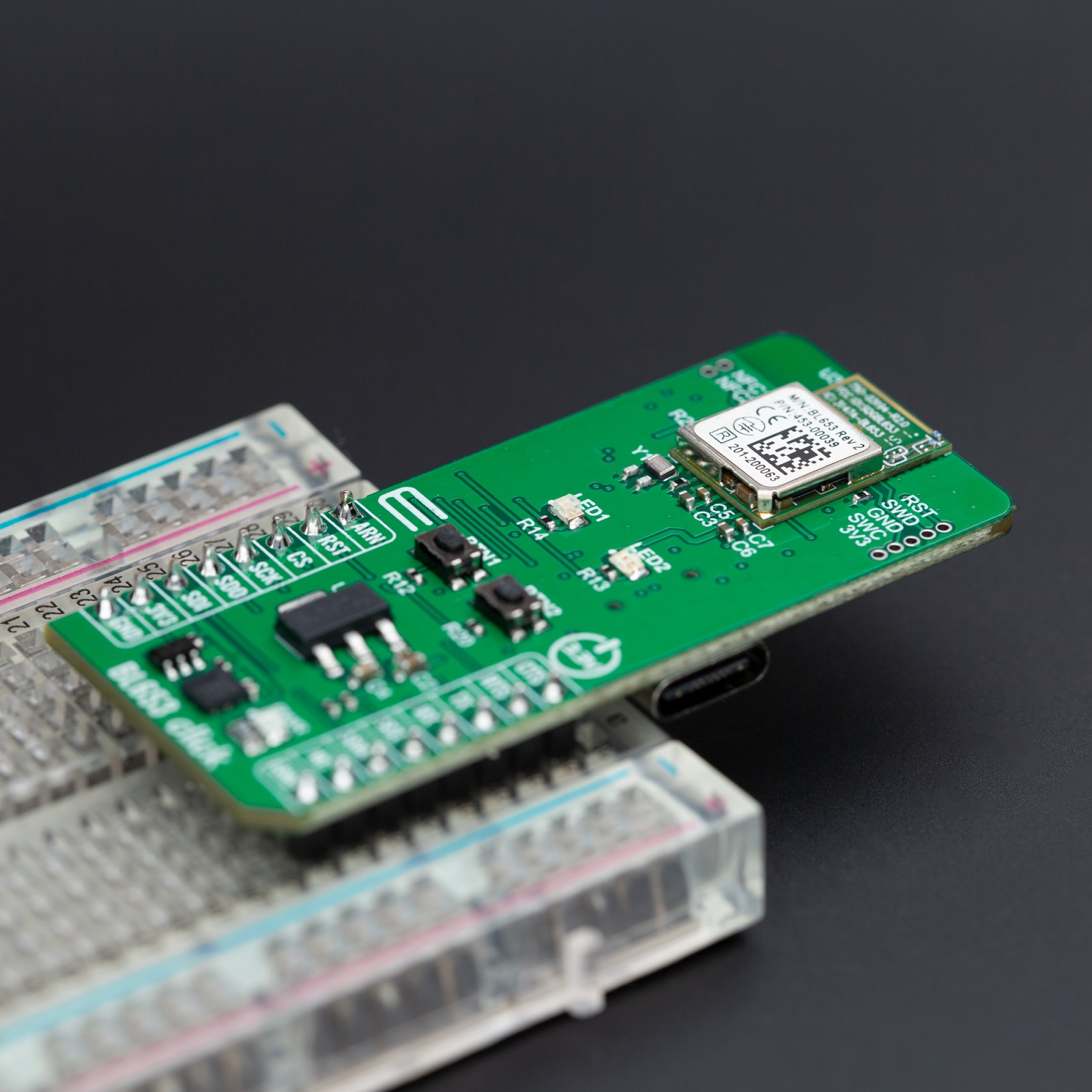 BL653 Click | For Bluetooth 5.4 and NFC connectivity - Low Energy Module Board | MIKROE-6433