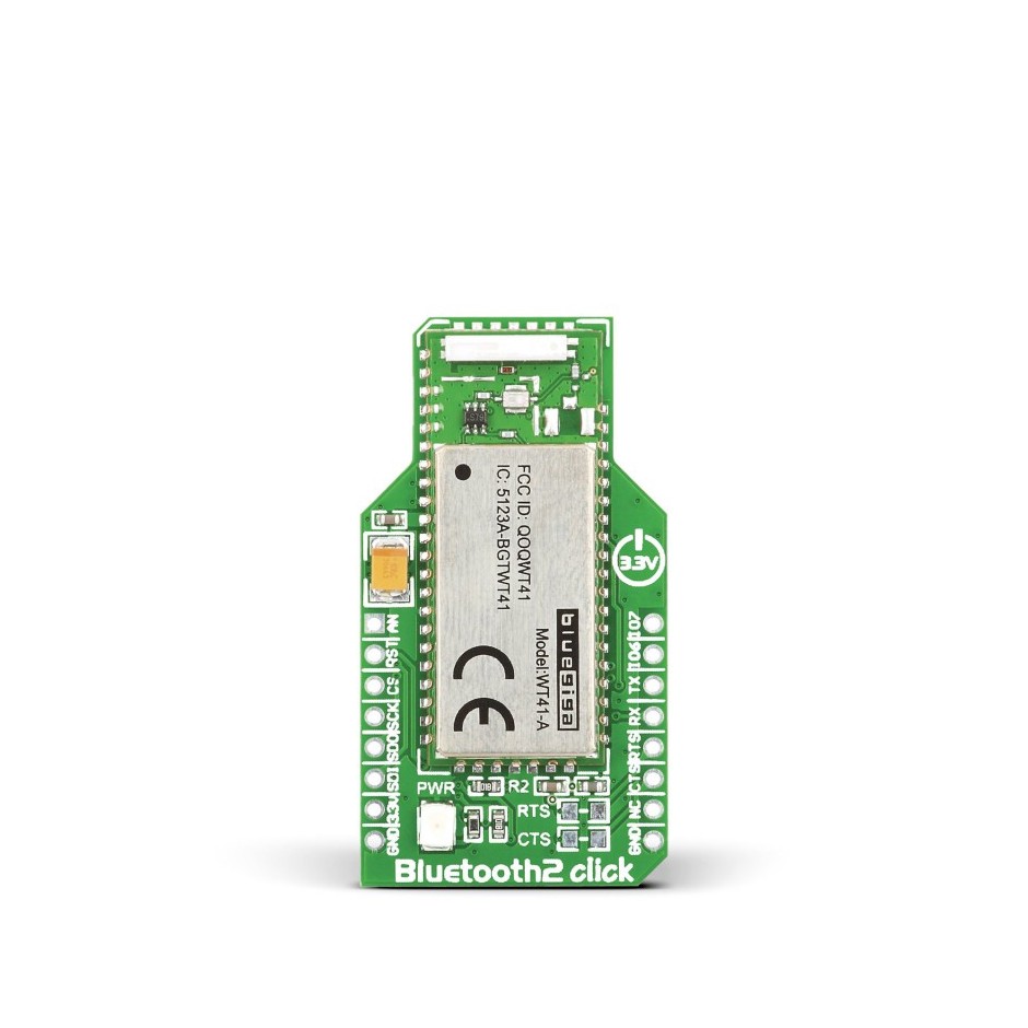 Bluetooth2 Click - Board features BLUEGIGA WT41 Bluetooth® 2.1 module