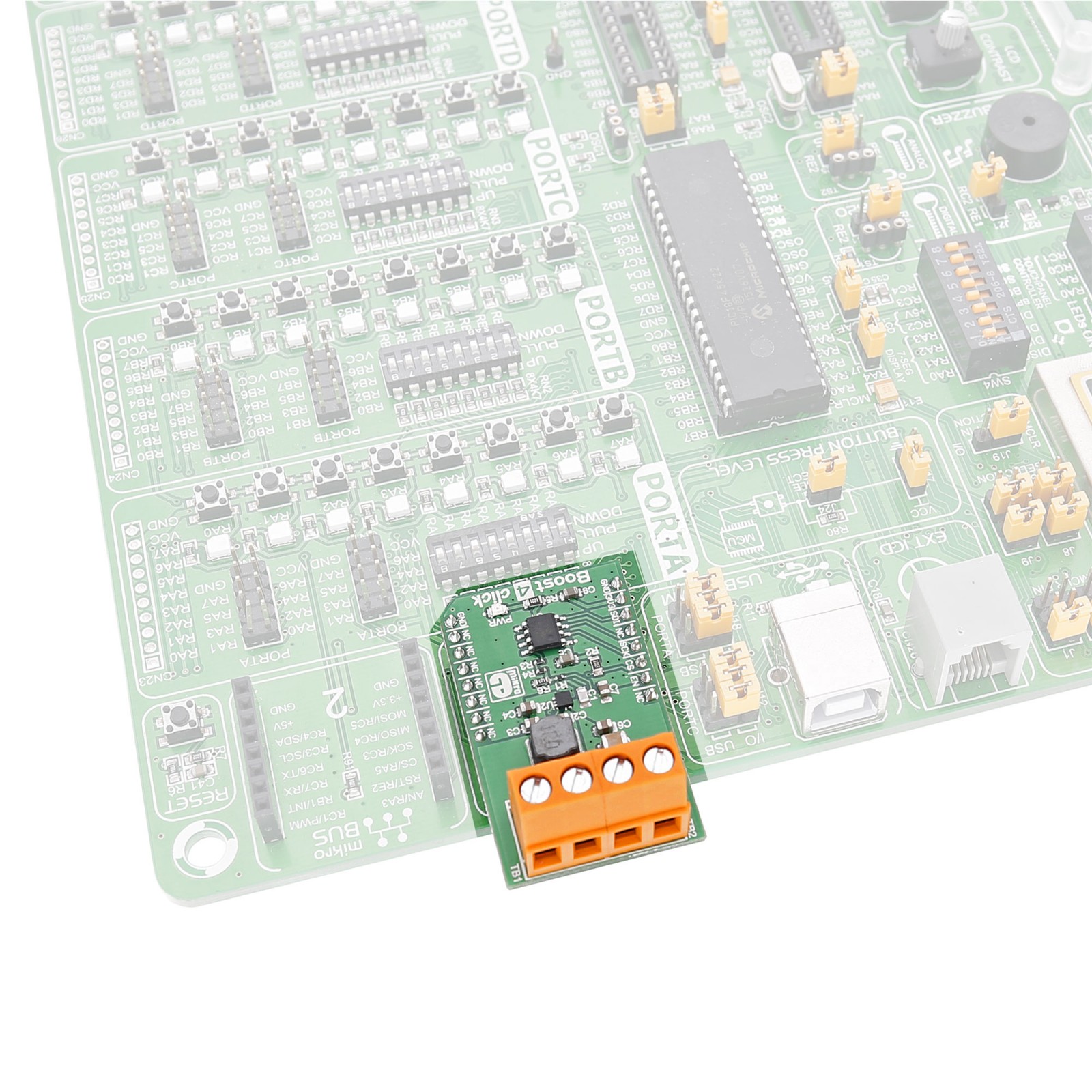 Boost 4 Click Board With Tps61230a Synchronous Boost Converter Mikroelektronika