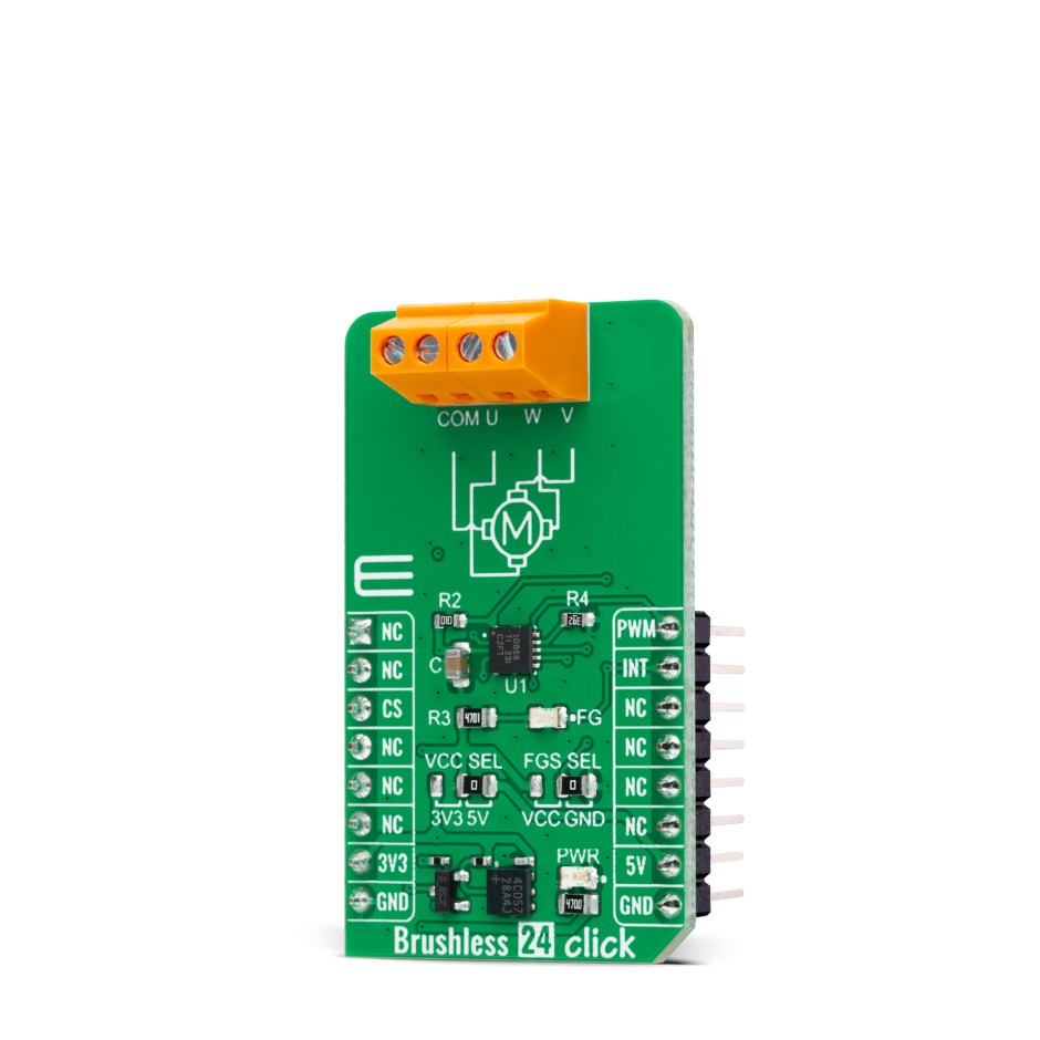 Brushless 24 Click | DRV10866 3-Phase Sensorless BLDC Motor Driver