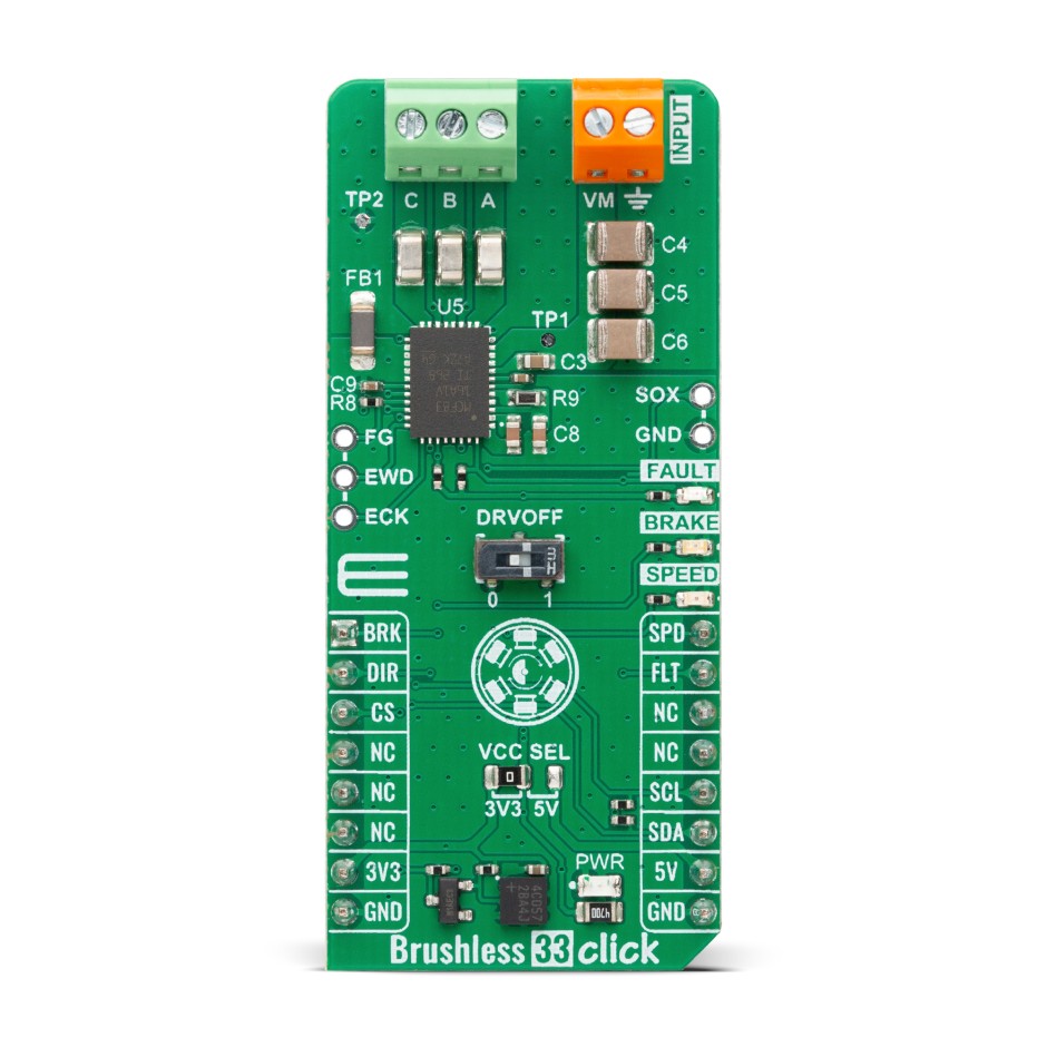 Brushless 33 Click - For brushless DC motor control | MIKROE-6481