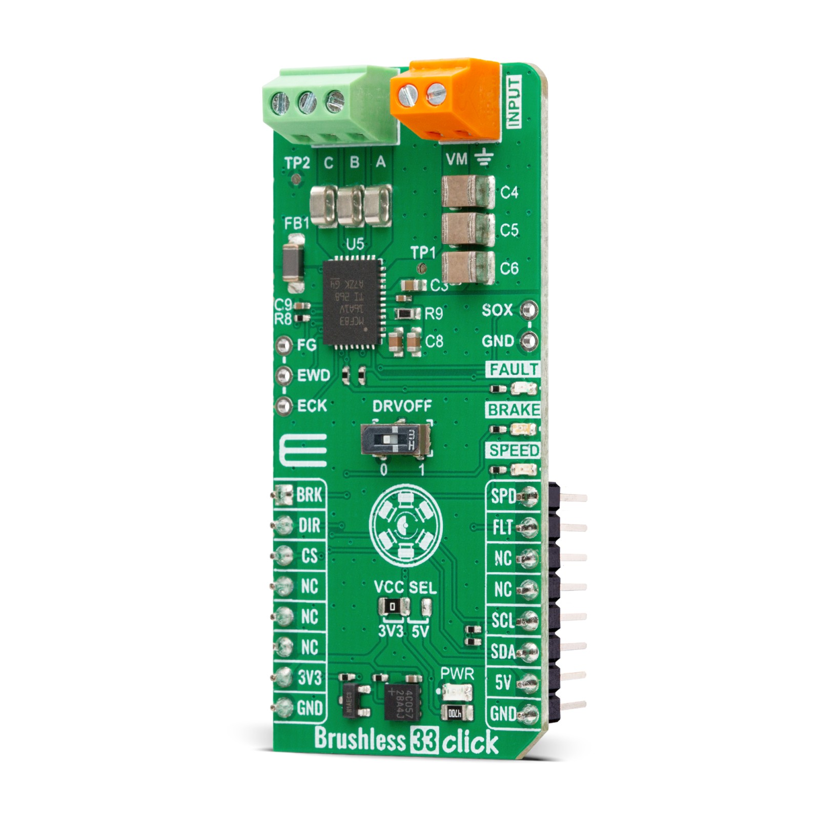 Brushless 33 Click - For brushless DC motor control | MIKROE-6481