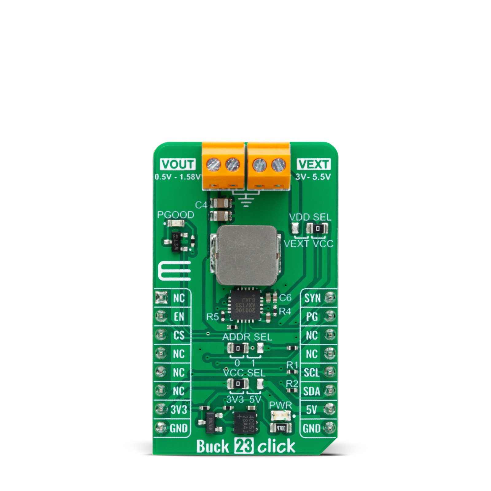 Buck 23 Click with MAX20010C Automotive Buck Converter
