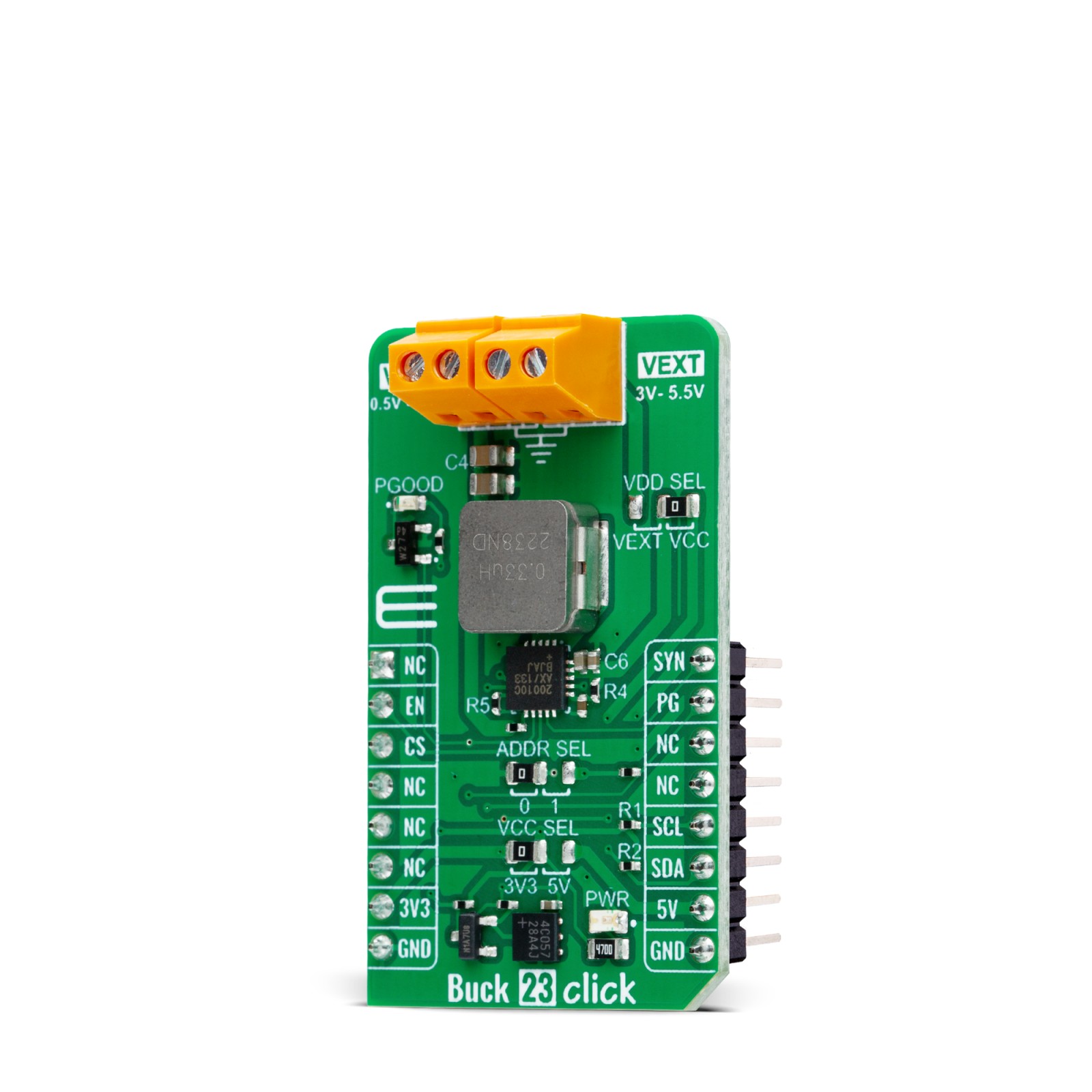Buck 23 Click with MAX20010C Automotive Buck Converter