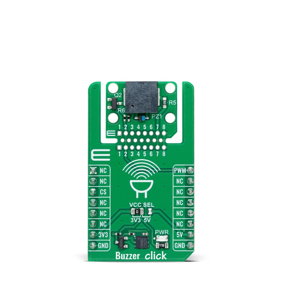 Buzzer Click Board featuring CPT-7502-65-SMT-TR piezoelectric buzzer ...