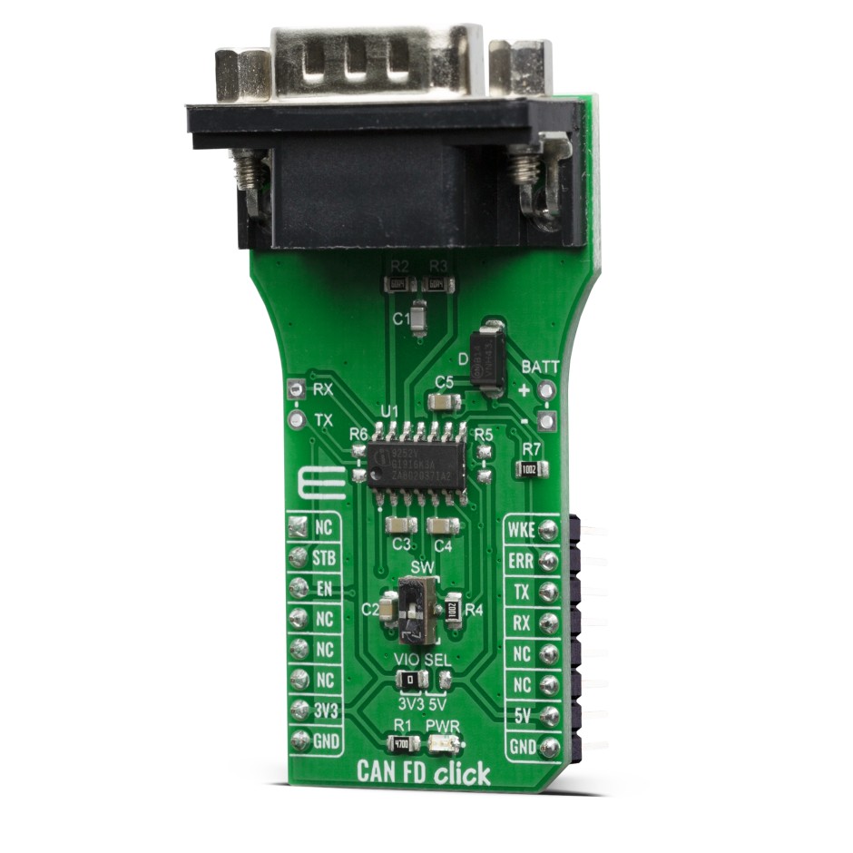CAN FD Click – TLE9252V CAN Transceiver Module | mikroBUS™