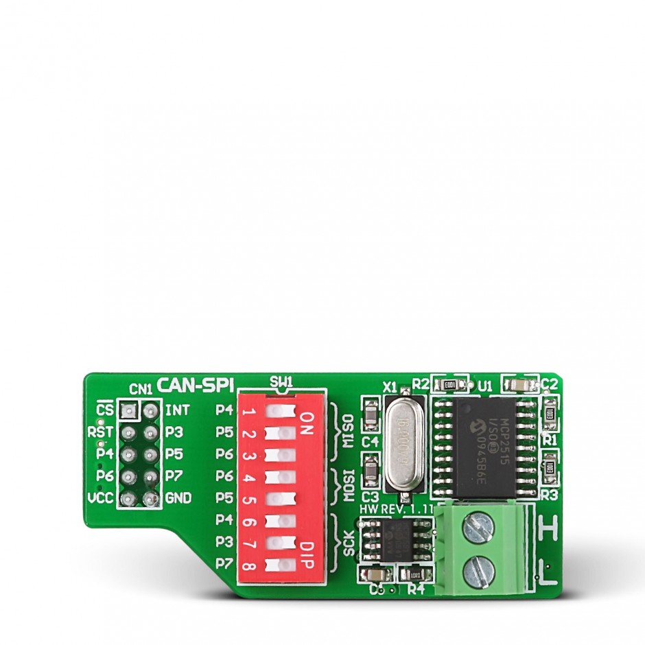 CANSPI Board - Serial CAN Interface with MCP2515 Transciever
