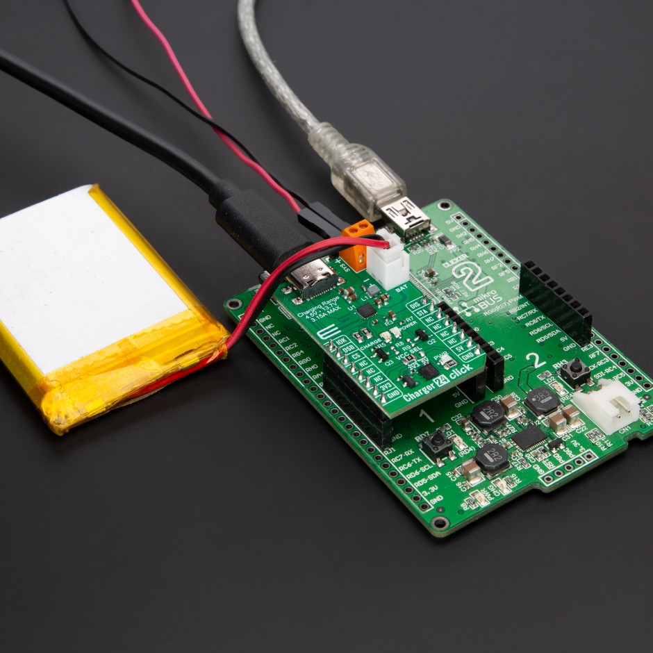 Charger 24 Click - 1-Cell Li+ Battery Charger | MIKROE-6653