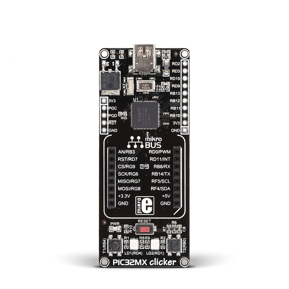 PIC32MX clicker — a compact 32-bit starter development kit