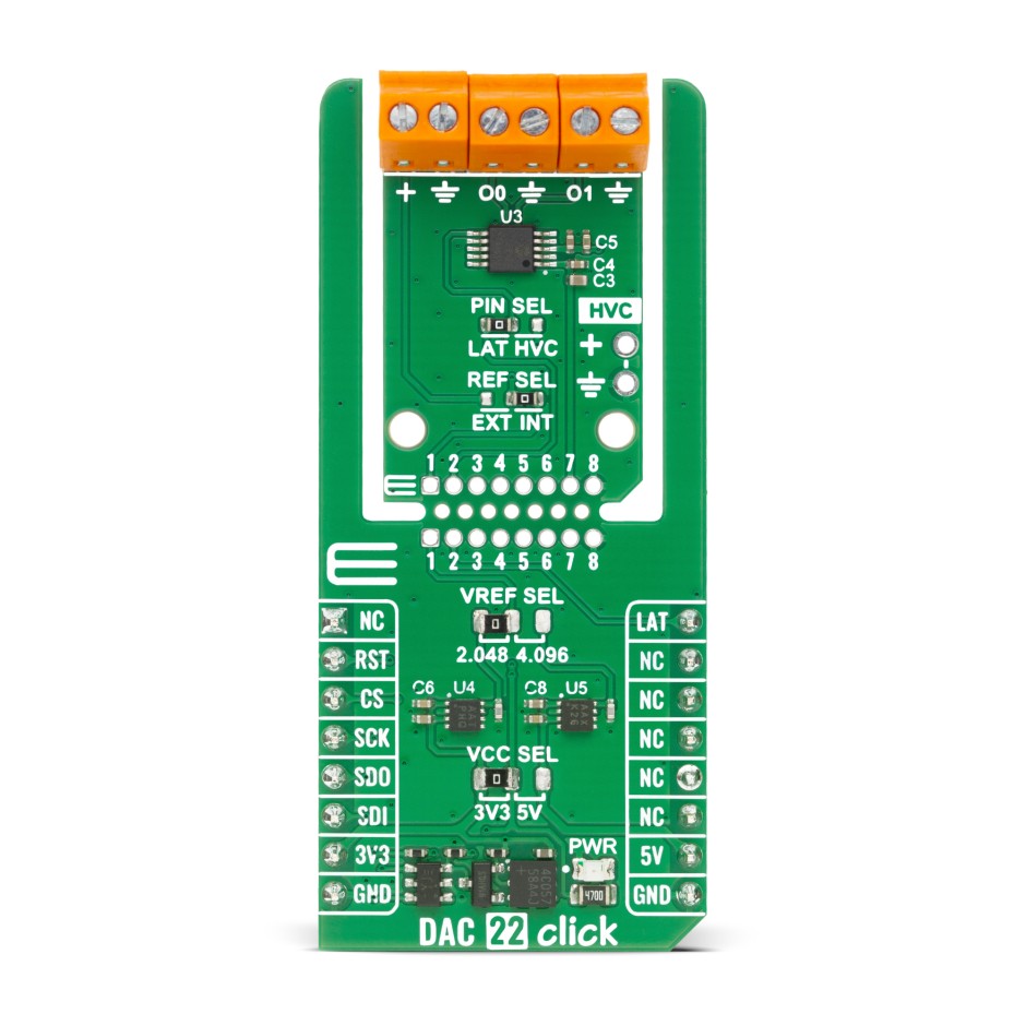 DAC 22 Click - 2CH NV 12-bit SPI DAC | MIKROE-6946
