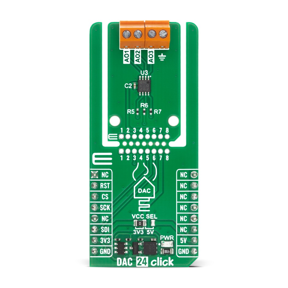 DAC 24 Click - 3-Ch 8-bit DAC | MIKROE-6944