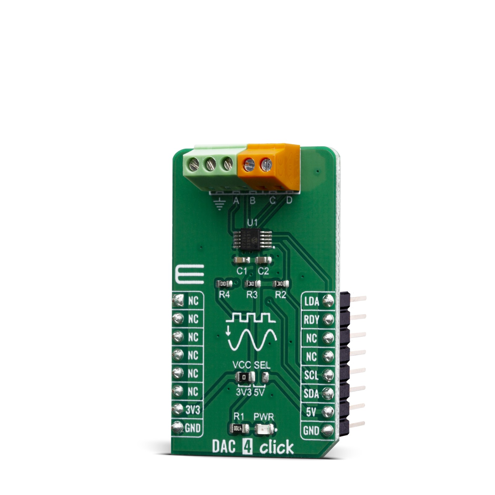 DAC 4 Click | MCP4728 Quad 12-bit DAC Module