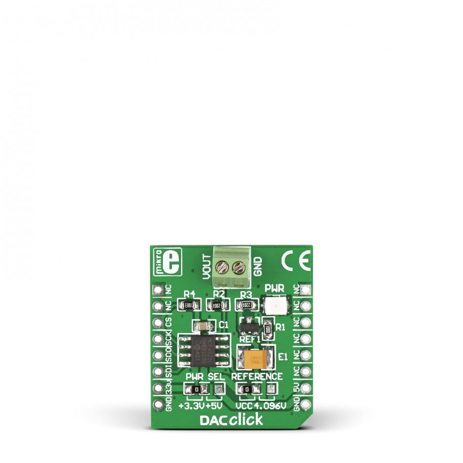 DAC click - Breakout board for MCP4921 12-bit DAC