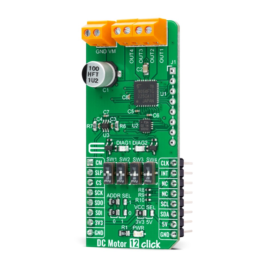 DC Motor 12 Click with TB9054FTG Motor Driver