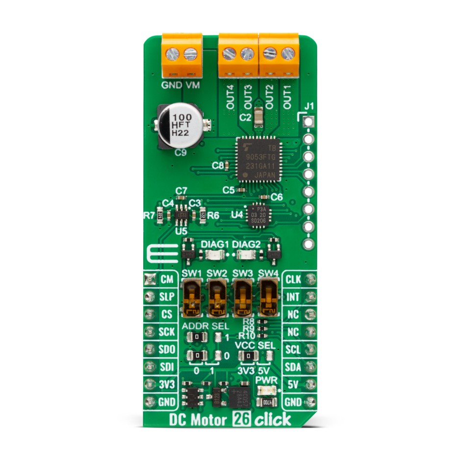 DC Motor 26 Click with TB9053FTG Driver