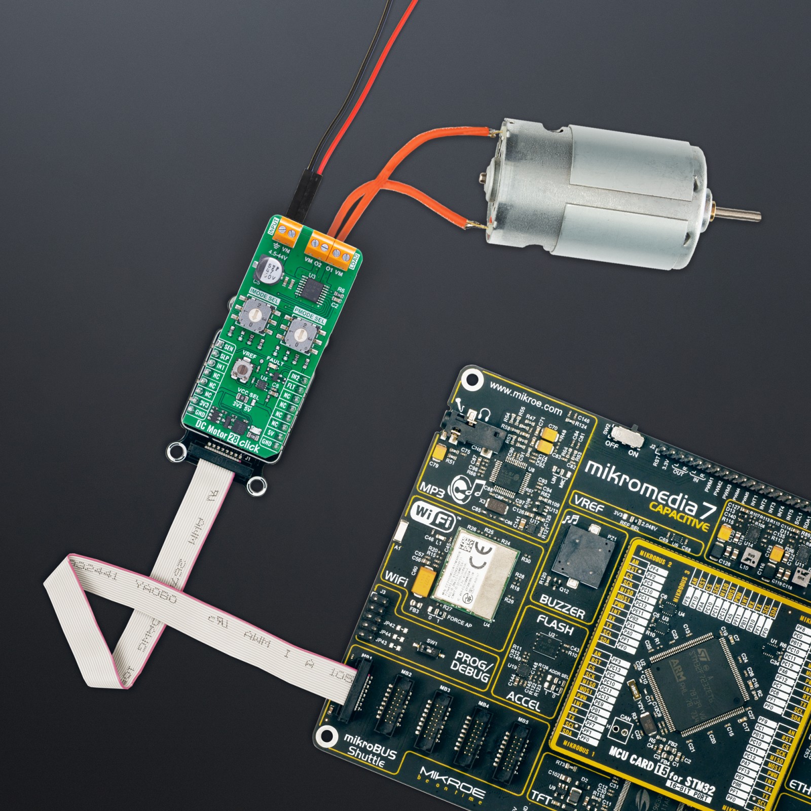 DC Motor 28 Click - FNG - Brushed DC motor driver | MIKROE-6506