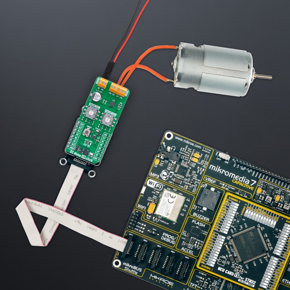 DC Motor 28 Click - FTG - Brushed DC motor driver | MIKROE-6505