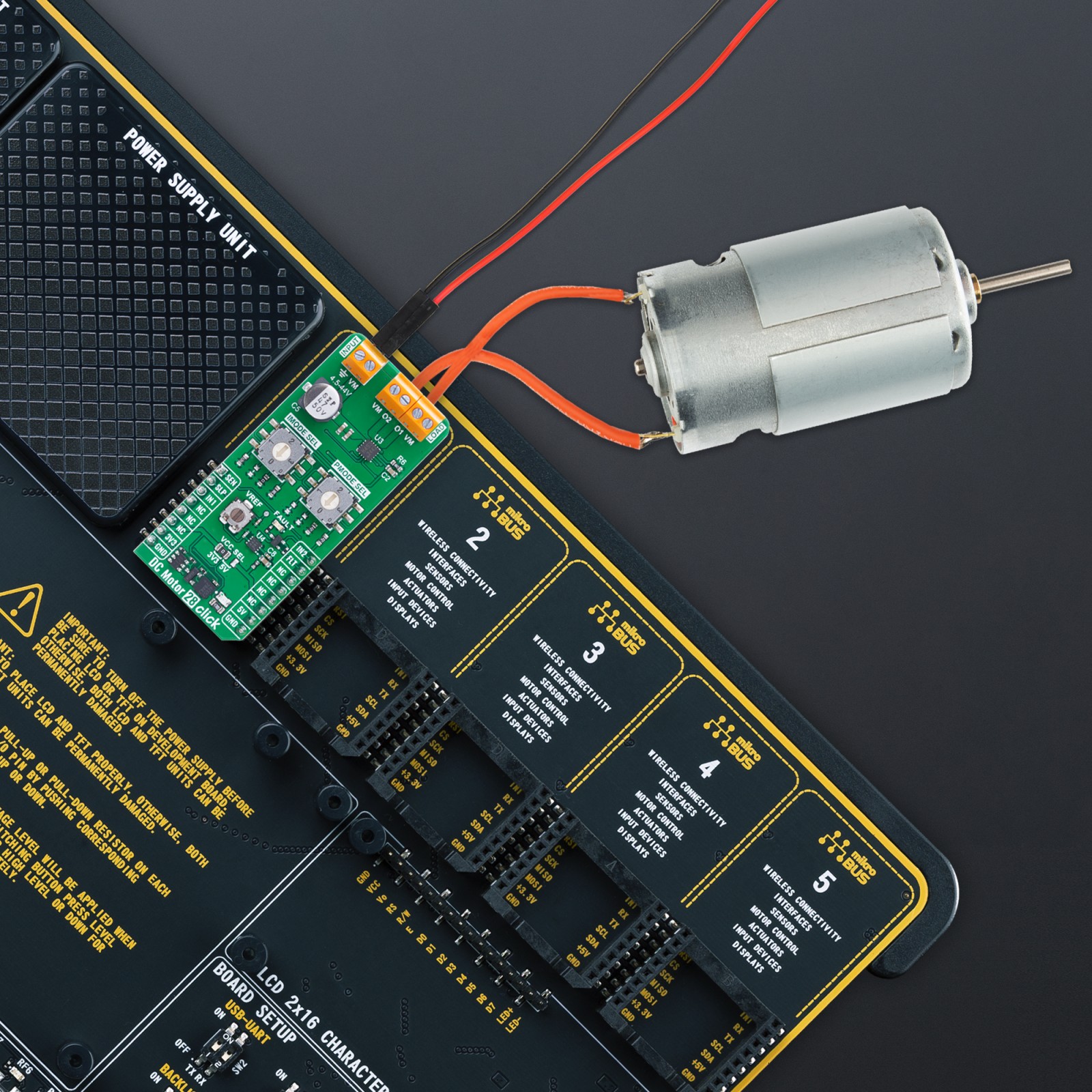 DC Motor 28 Click - FTG - Brushed DC motor driver | MIKROE-6505