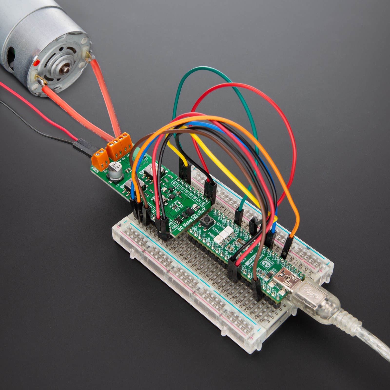 DC Motor 28 Click - FTG - Brushed DC motor driver | MIKROE-6505