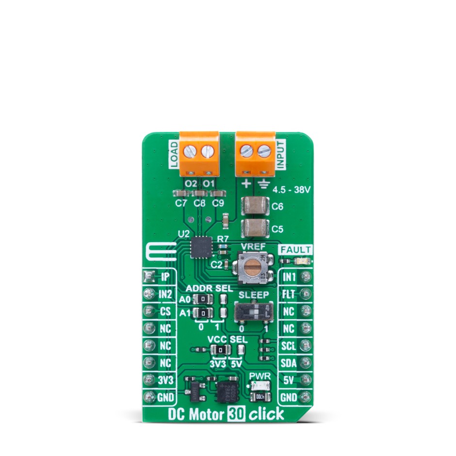 DC Motor 30 Click - 2A RMS Brushed DC Motor Control | MIKROE-6595