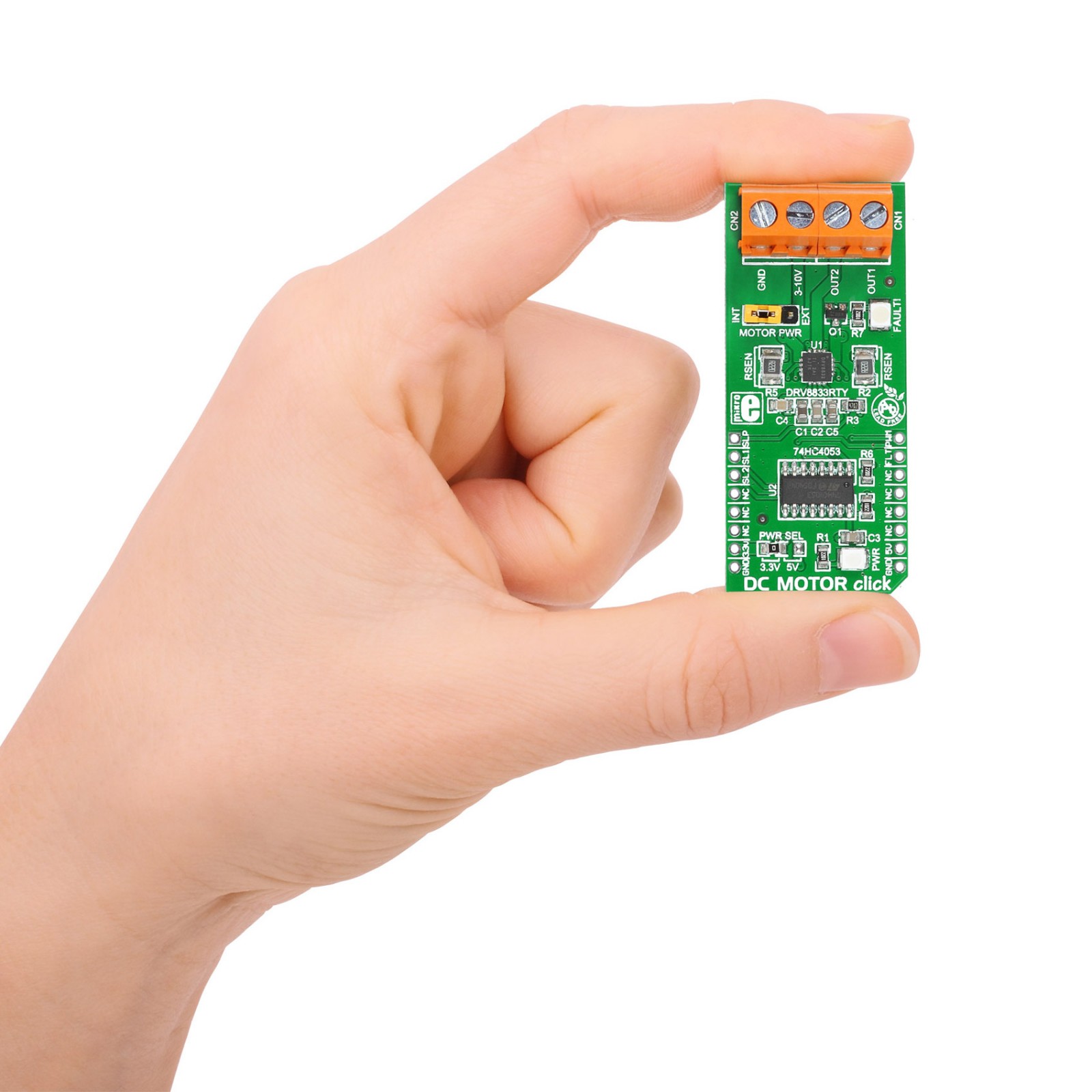 DC MOTOR click - Driver board with DRV8833RTY H-Bridge motor driver and ...