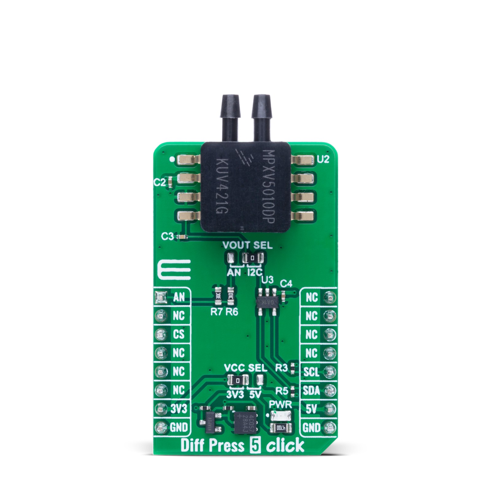 Diff Press 5 Click - Differential pressure measurement | MIKROE-6527