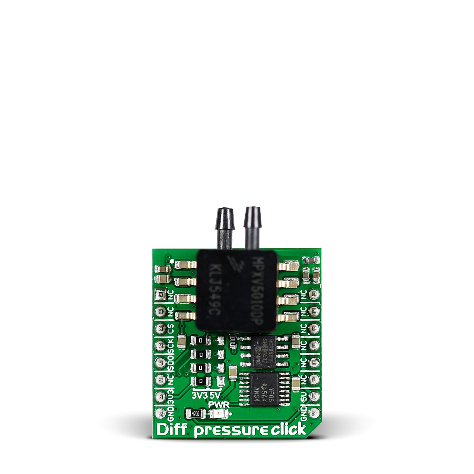 Diff pressure — board with NXP MPXV5010DP pressure sensor