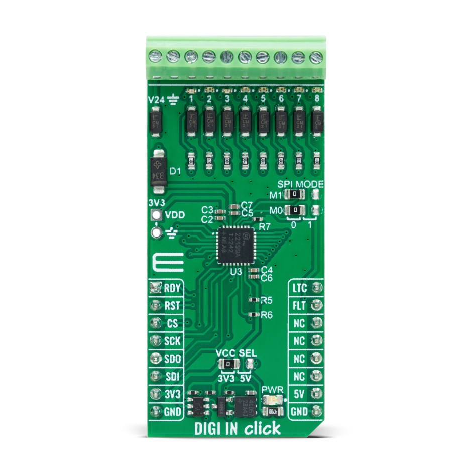 DIGI IN Click with MAX22199 for Robust Industrial Digital Input Reading