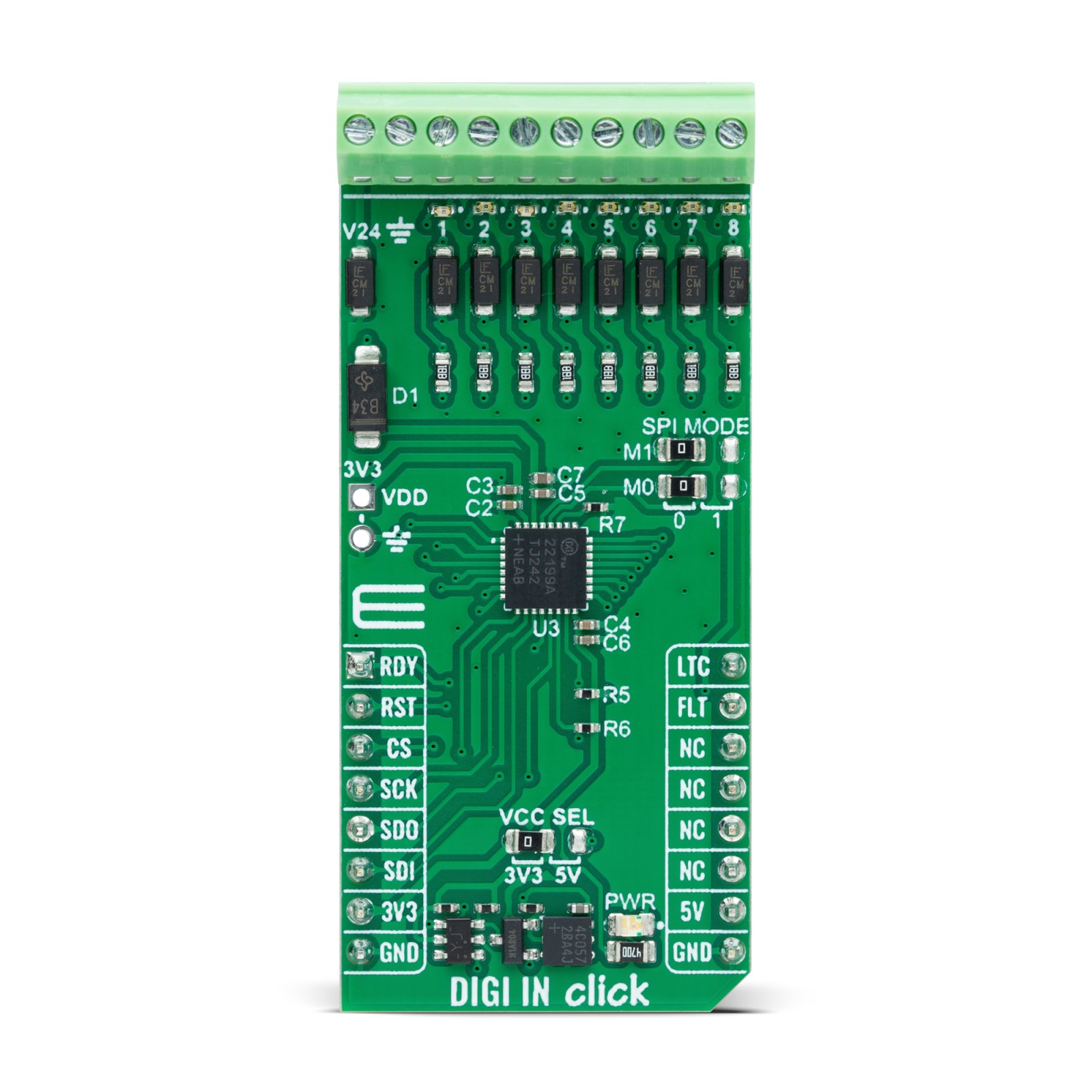 DIGI IN Click with MAX22199 for Robust Industrial Digital Input Reading