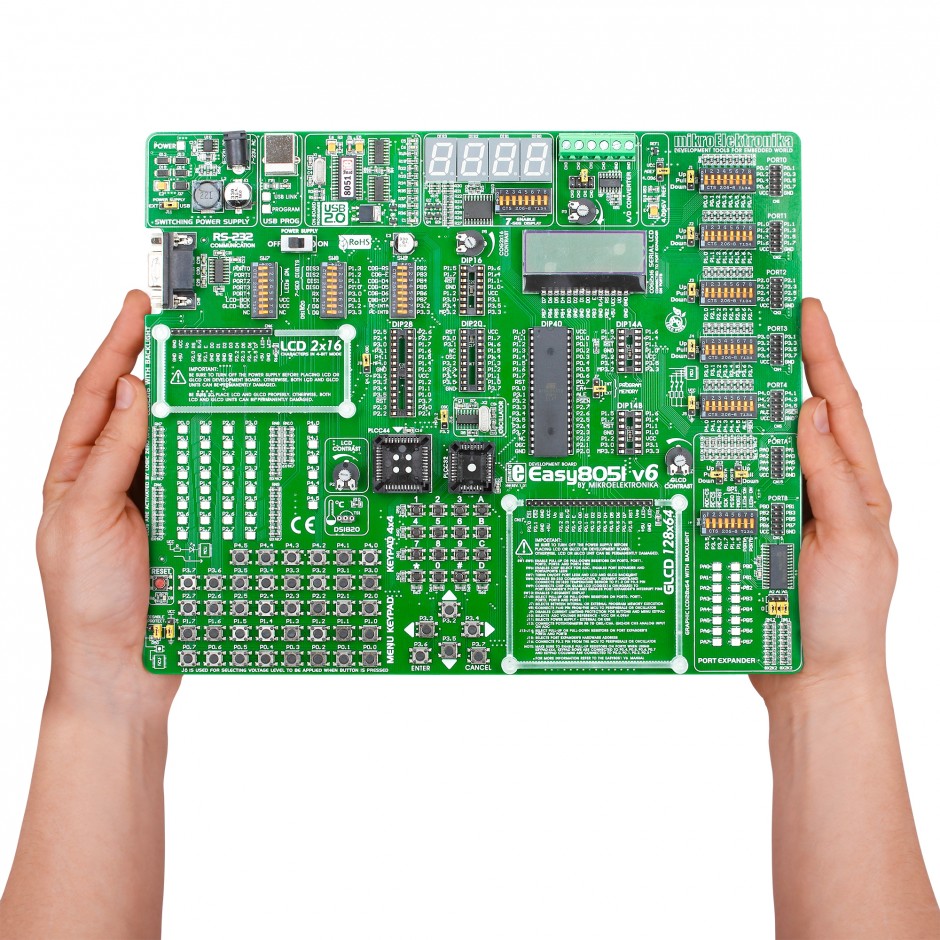 Easy8051 v6 - Atmel 8051 (AT89, S51) development board