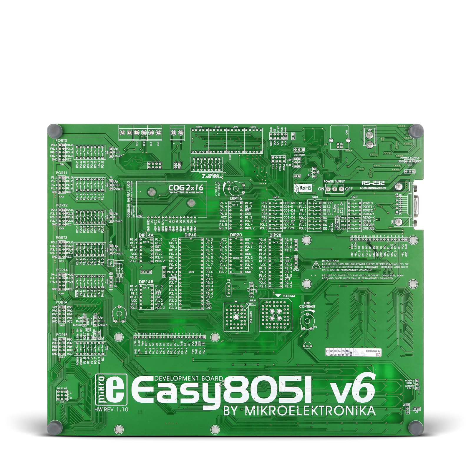 Easy8051 v6 - Atmel 8051 (AT89, S51) development board