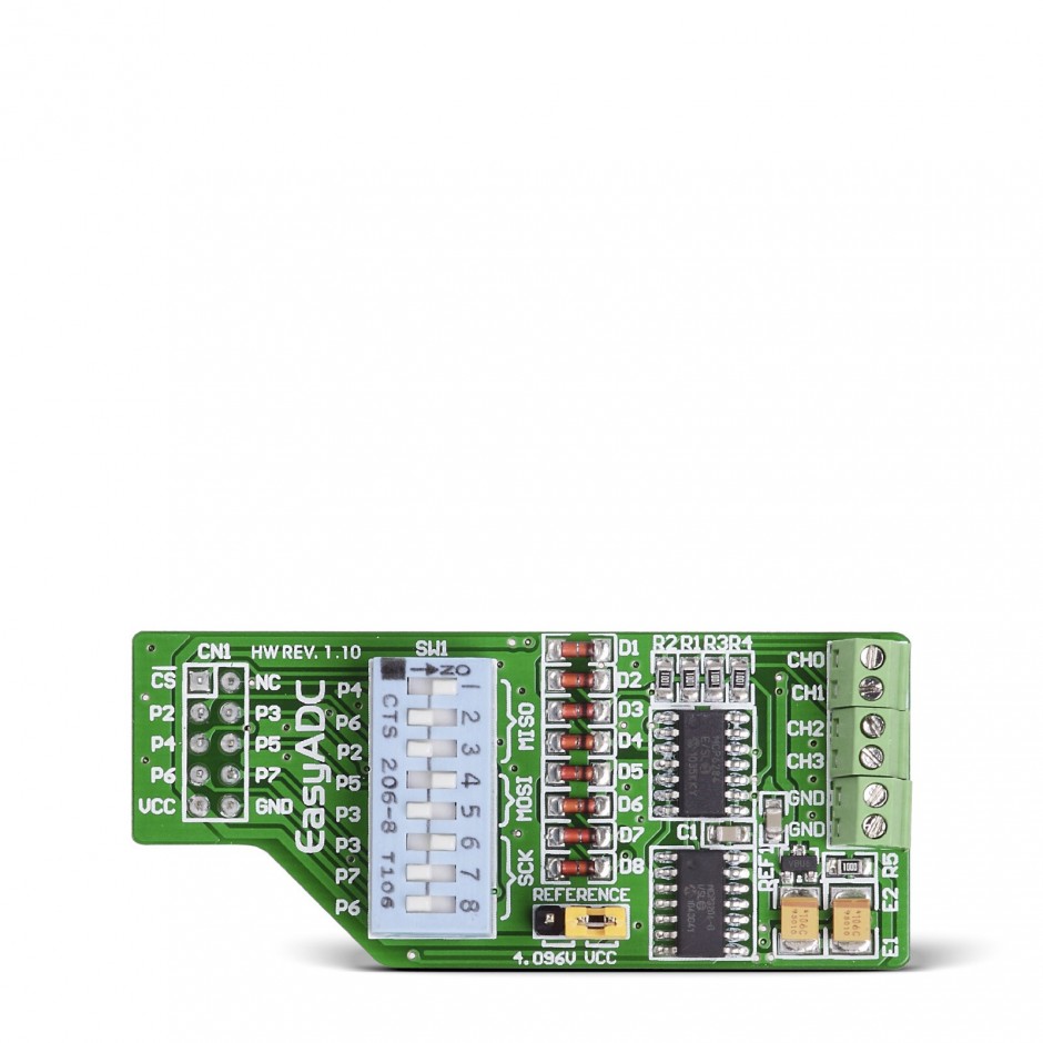 EasyADC - Board with MCP3204 4-ch 12-bit Analog-to-Digital Converter