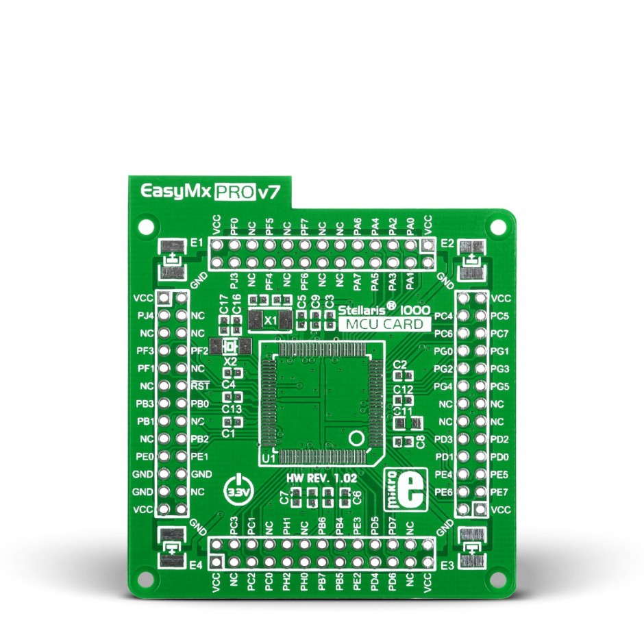 Standard empty MCU card for 100-pin TQFP Stellaris® 1000 series
