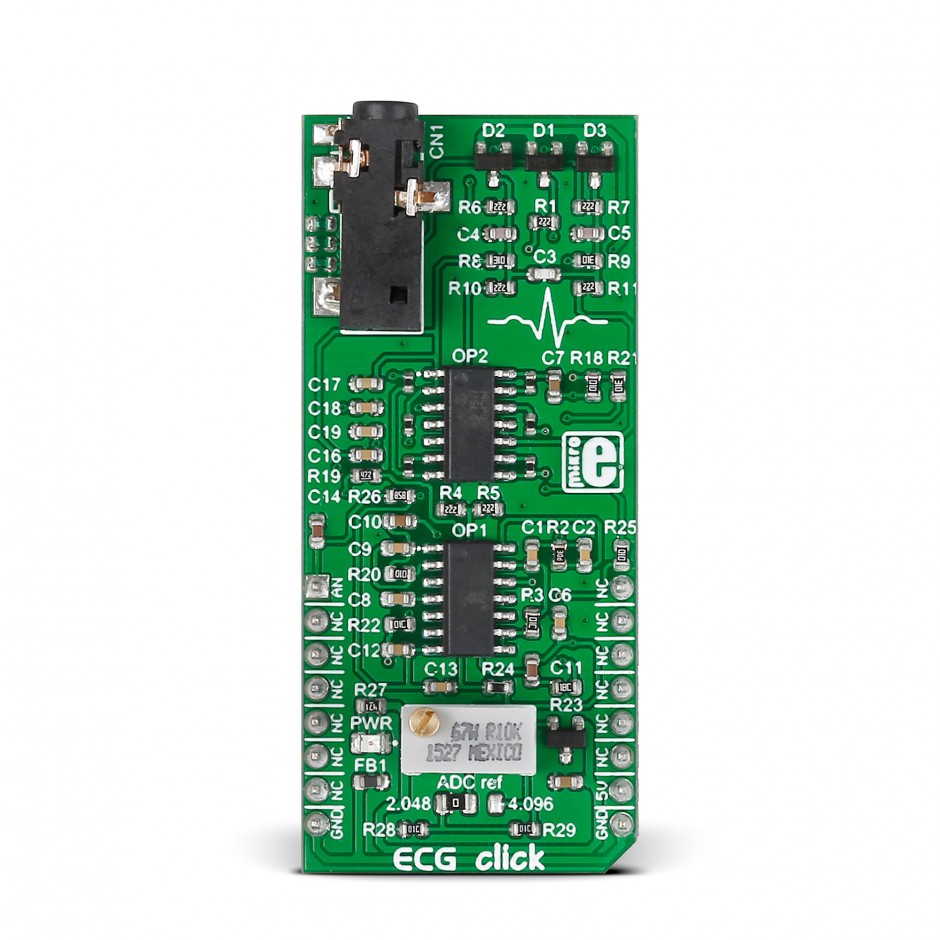 ECG Click Board (Electrocardiography Measurement) - MikroElektronika